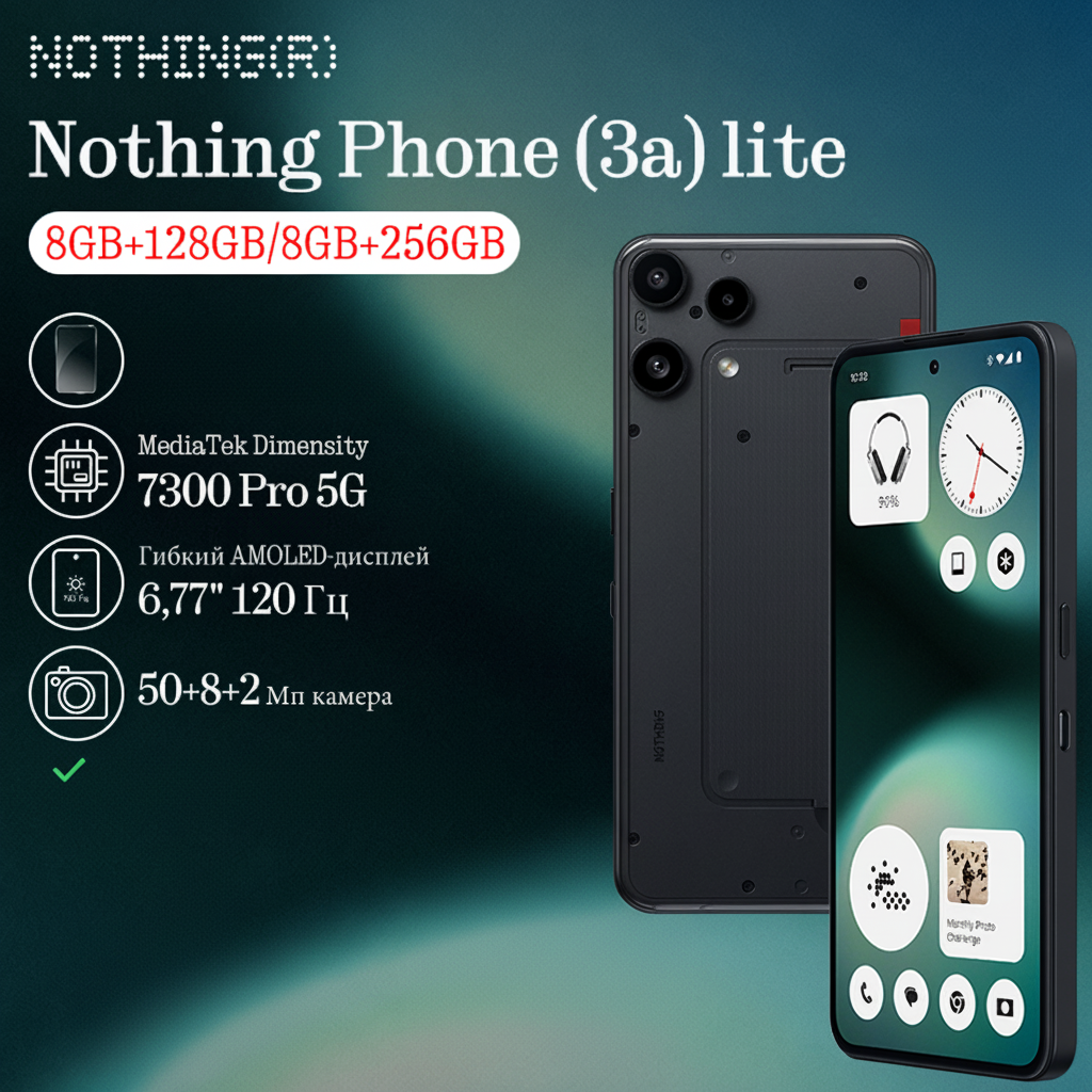 Смартфон NOTHING Phone (3a) Lite, 8/256ГБ, global