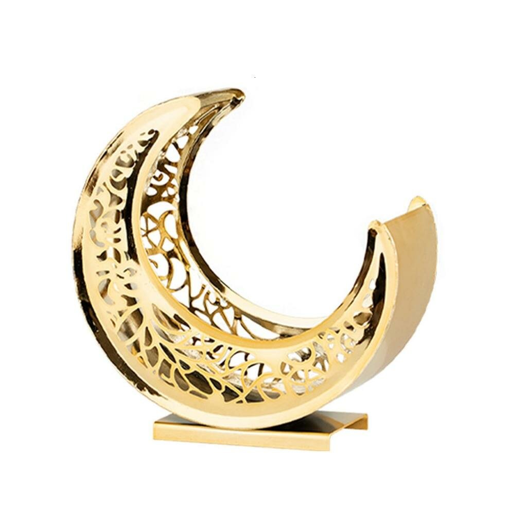 Тарелка металлическая с цветочным узором, Золото