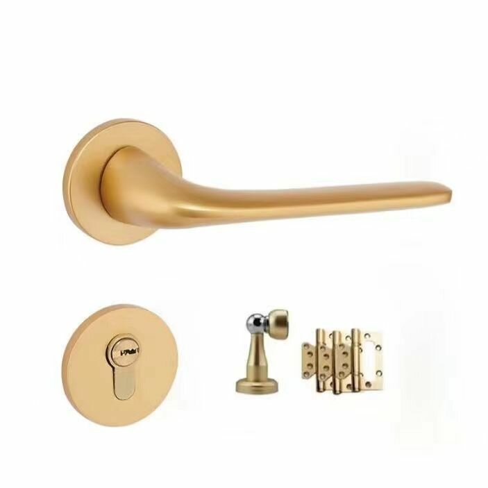 Золотой дверной замок для внутренней спальни, набор дверных замков в американском стиле, магнитный бесшумный дверной замок, ручка для деревянной двери