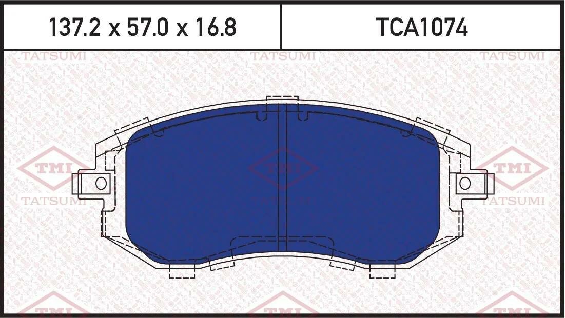 Колодки тормозные TATSUMI дисковые передние SUBARU Impreza 00-> (TCA1074)