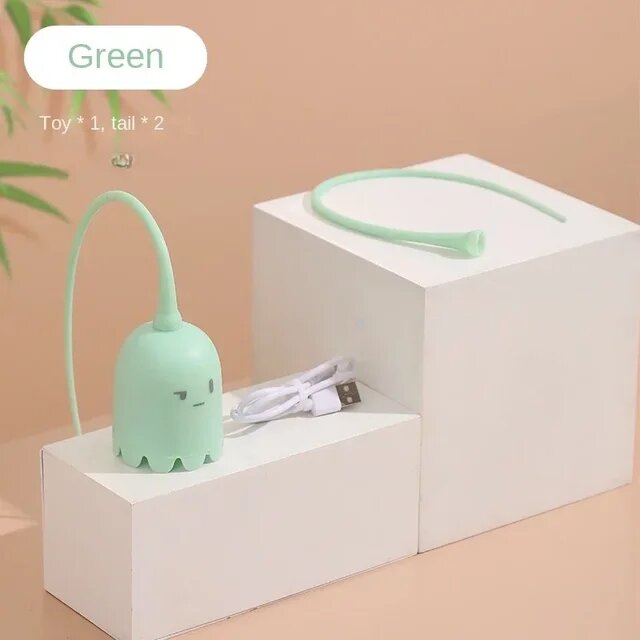 Интерактивная игрушка для кошек с USB-подключением, электрический, умный, вращающийся шарик, силиконовая игрушка-дразнилка для кошек с автоматическим вращением хвостика мыши.