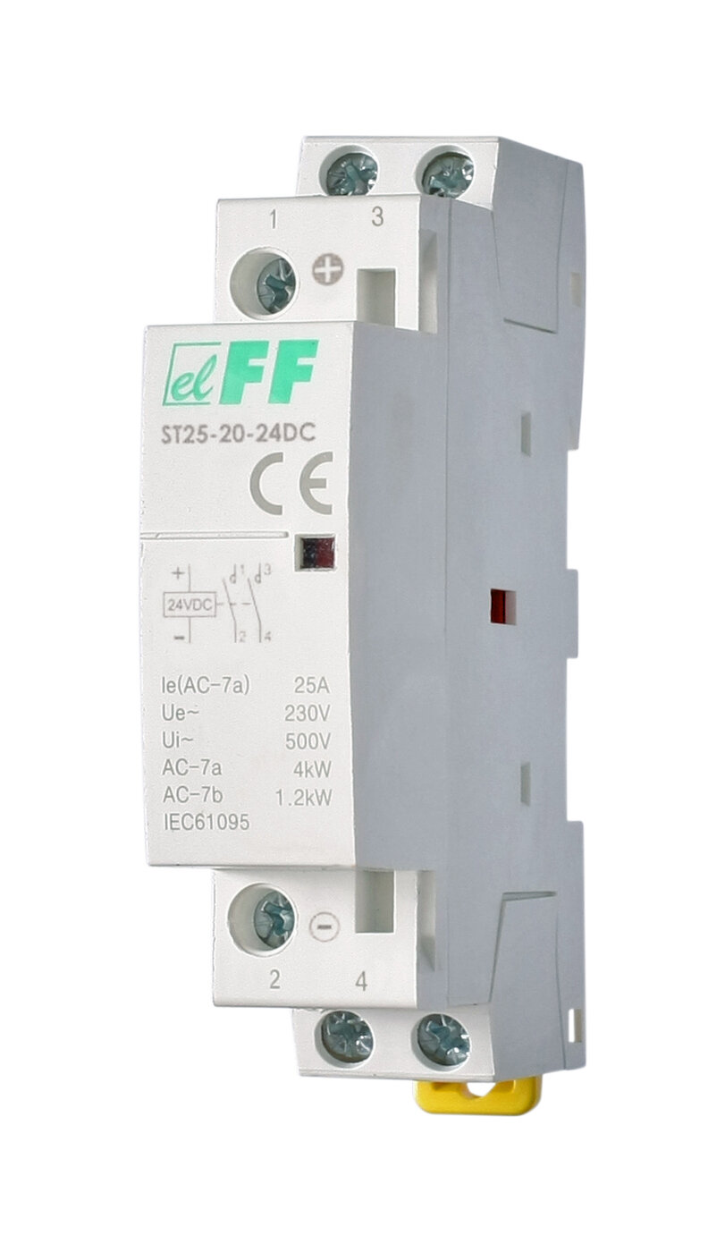 Контактор Евроавтоматика F&F ST25-20-24DC, модульный, номинальный ток 25А