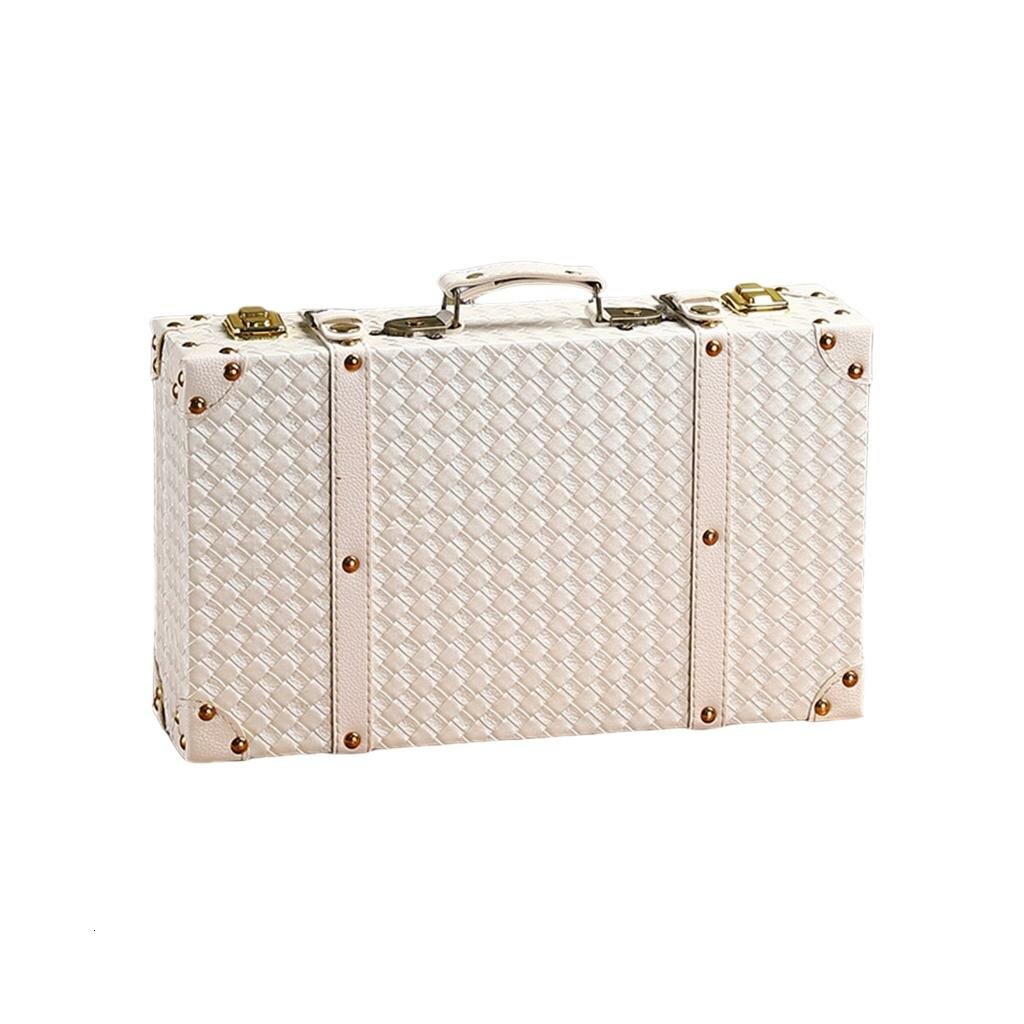 Прочный деревянный ящик с ручкой, Белый - S