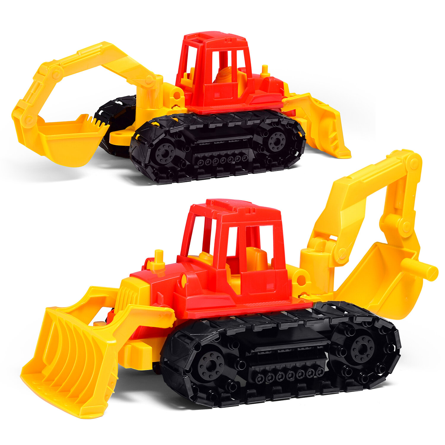 Трактор "Байкал" с грейдером и ковшом, 37 х 15 х 16 см, детям от 3 лет.