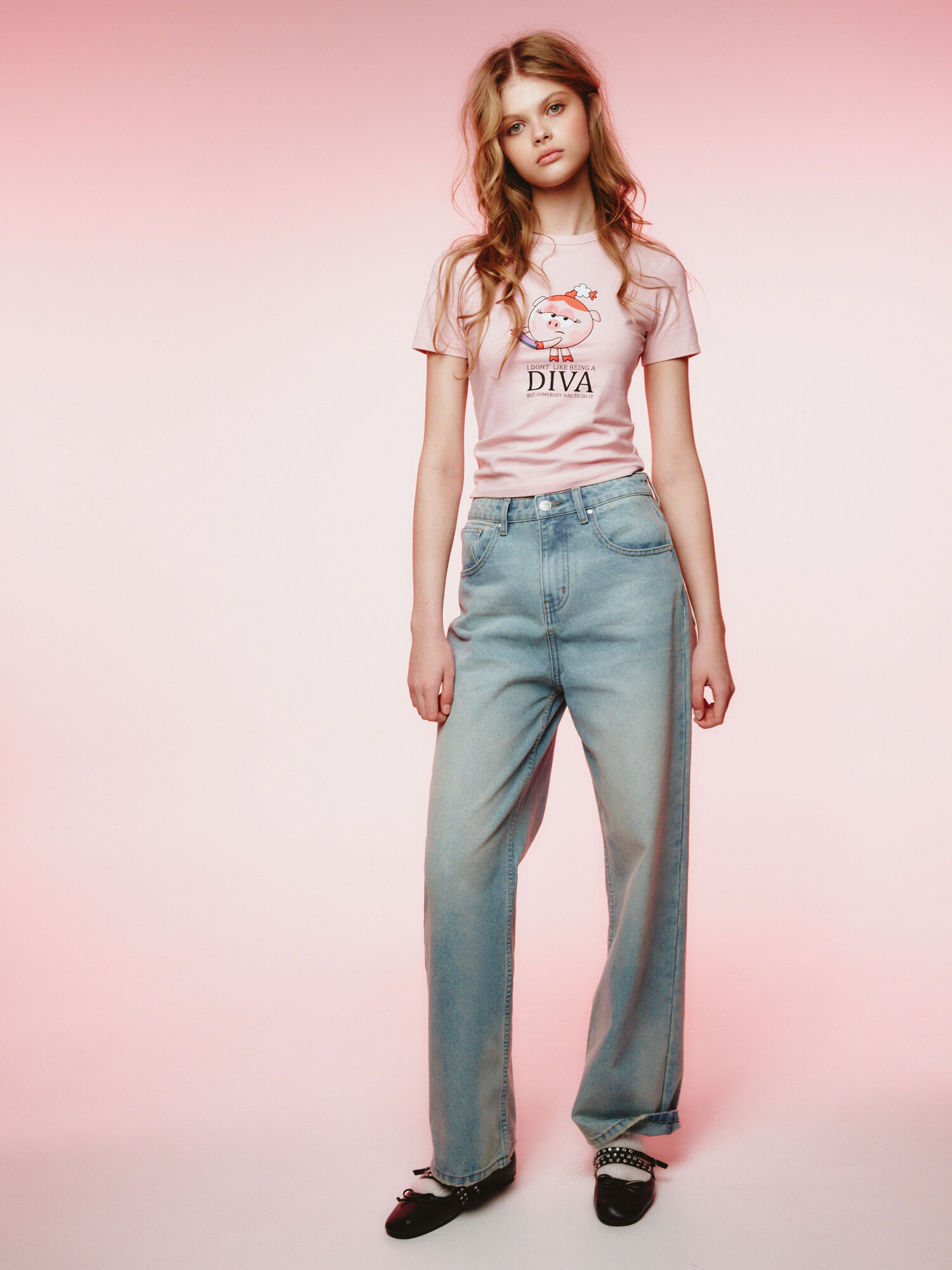 Джинсы широкие 