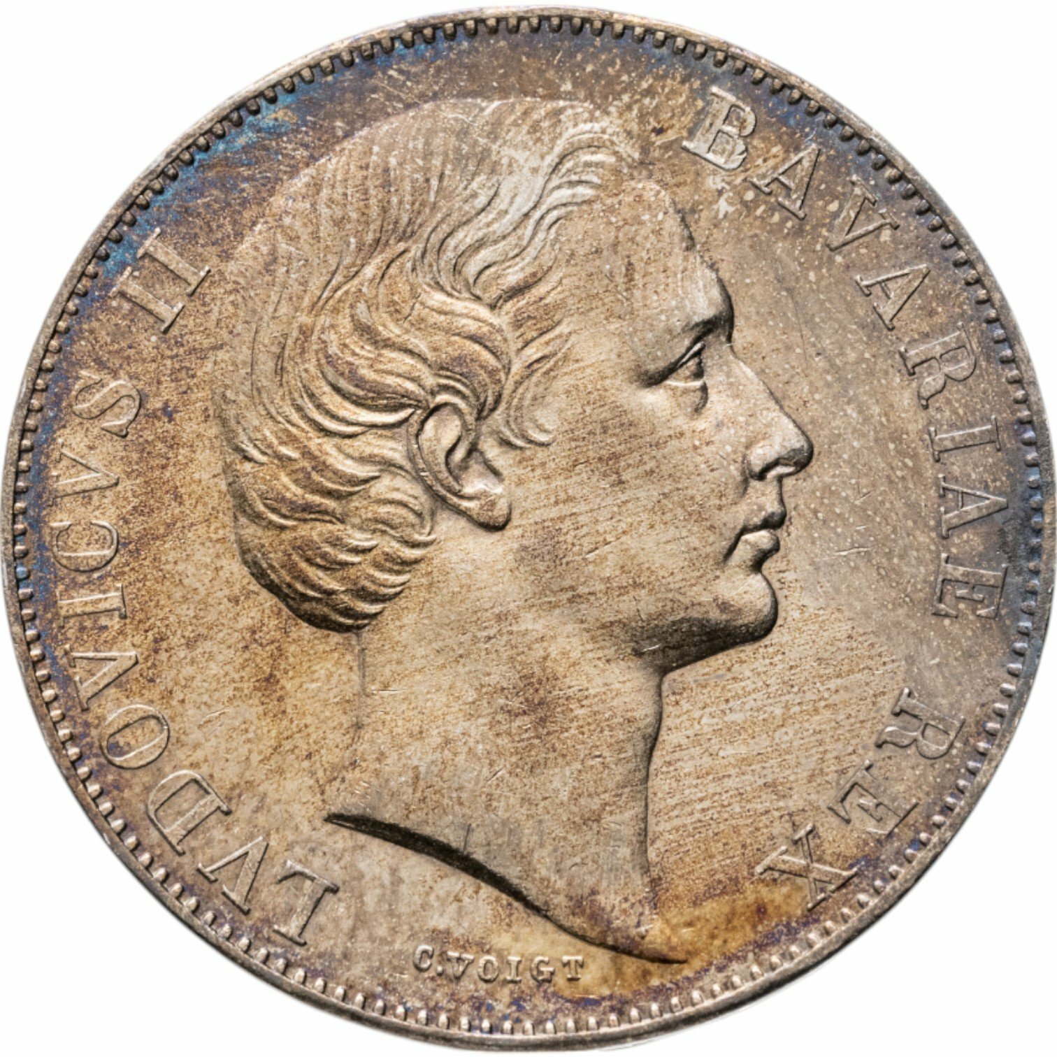 Германия 1 талер 1870 Бавария, Серебро, в сохранности AU-UNC
