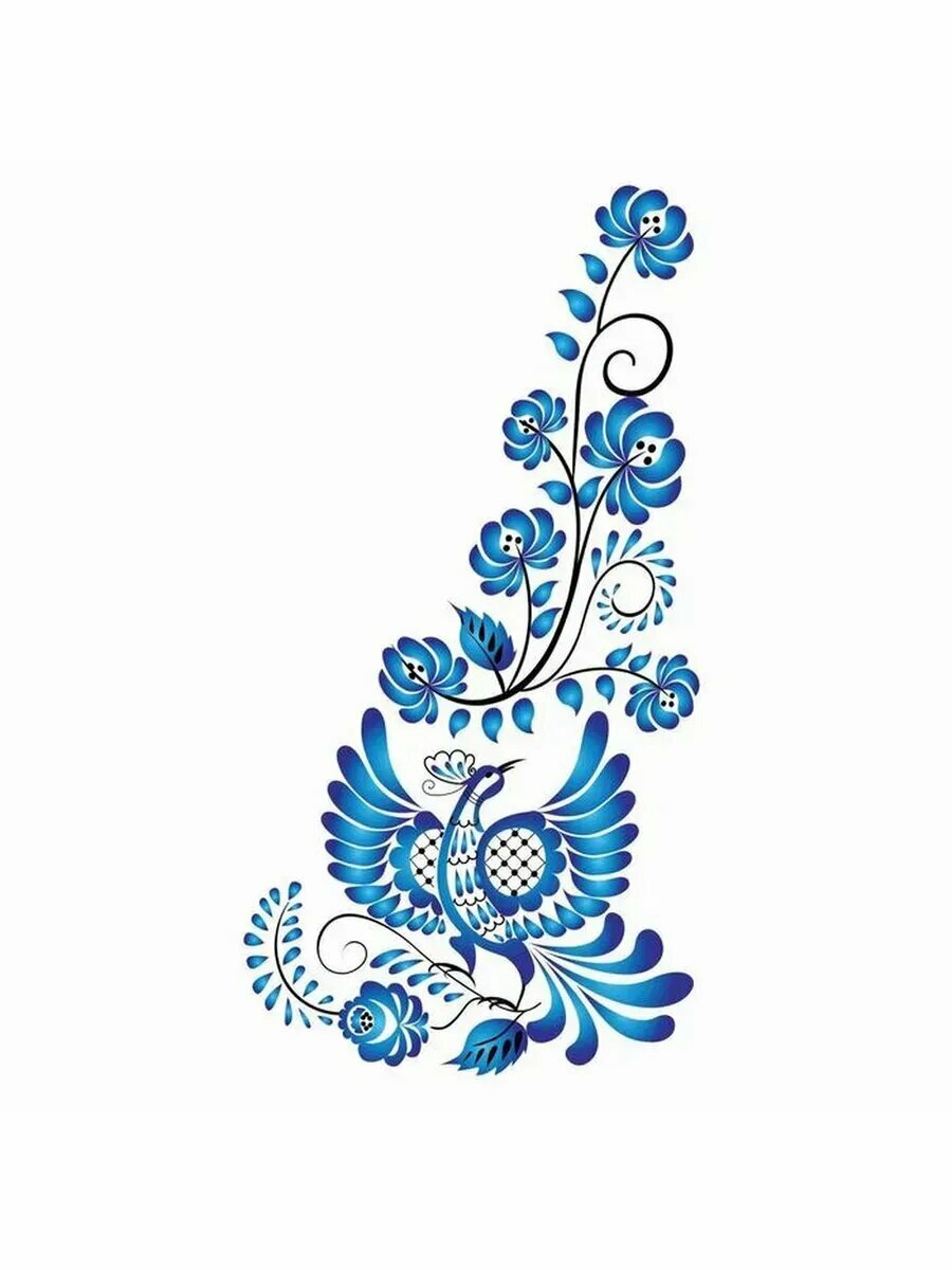 Термонаклейки «Гжель» для декора одежды