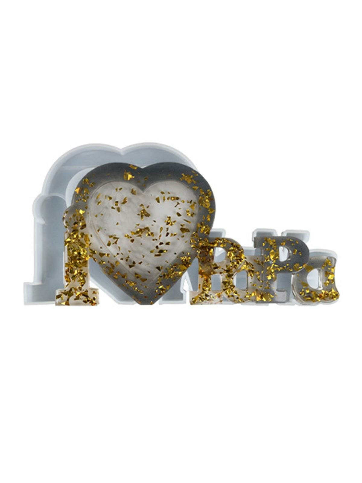 Сердце любви Семейная Фоторамка Форма для поделок из смолы Декоративные украшения для рукоделия