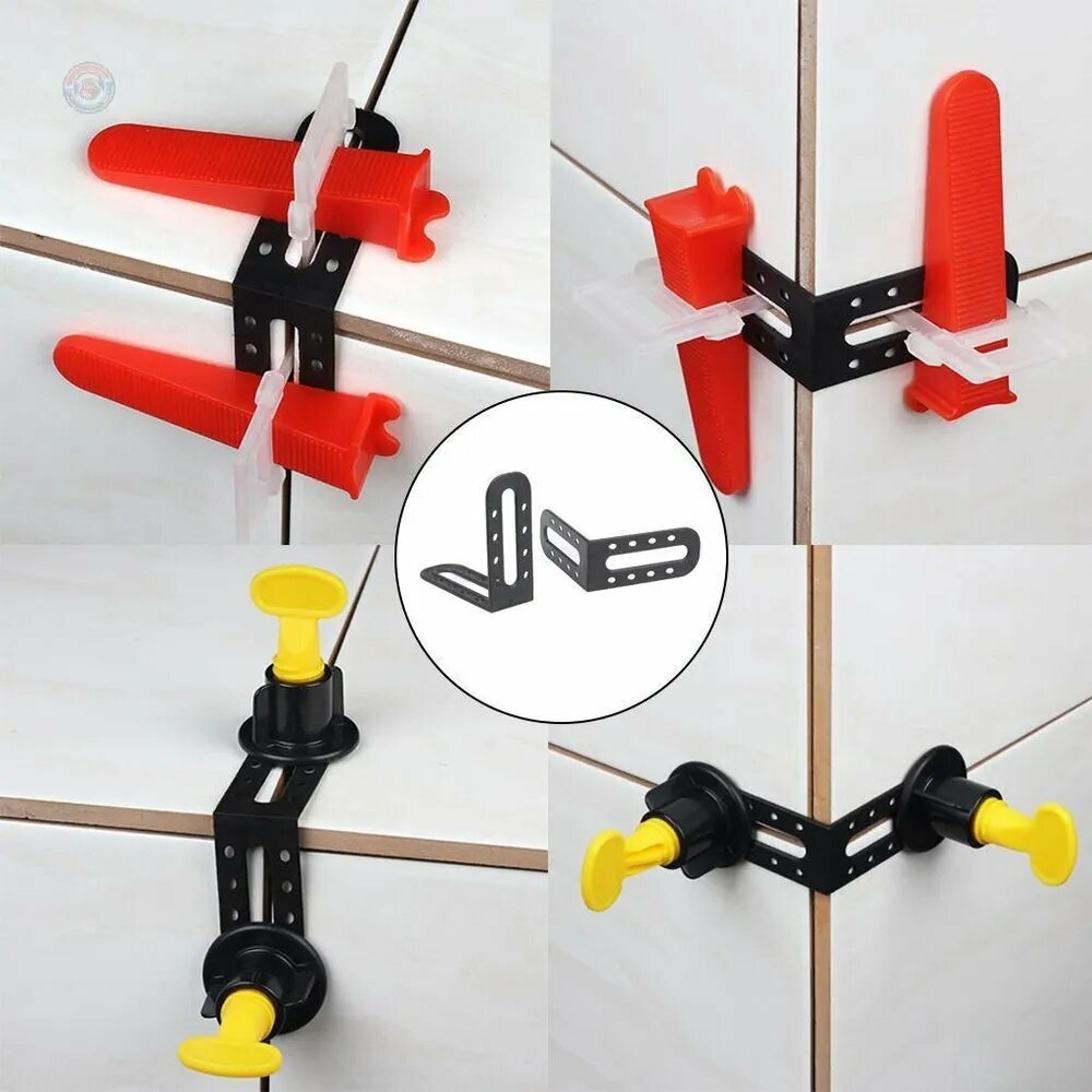 Комплект крепежа из 17 стальных распорок для выравнивания плитки, система перекрестного выравнивания углов, съемные многоразовые прокладки для идеального пола и стен