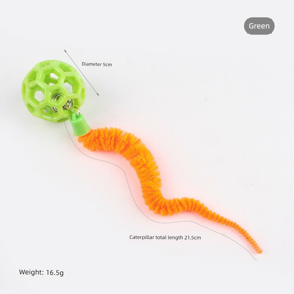 Игрушка для кошек Cat Butler: мяч-пищалка, устойчивый к укусам, полый, интерактивный, со звуком Зелено-оранжевая