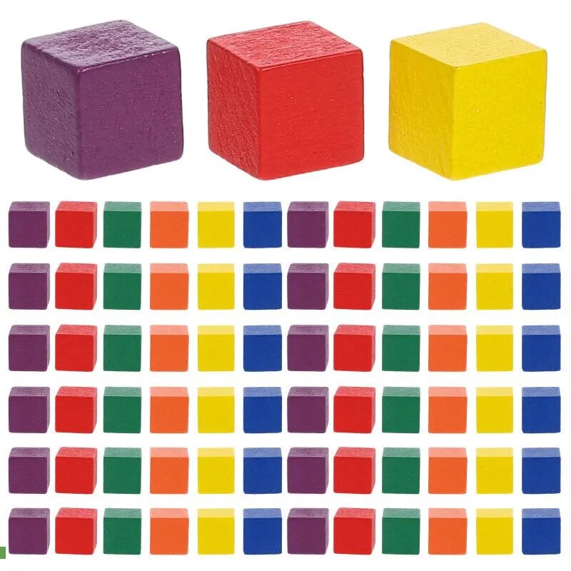 100 шт. деревянные кубики для рукоделия, аксессуары, строительные материалы, точная резка, квадратные блоки для детей и взрослых, играющие в цветное