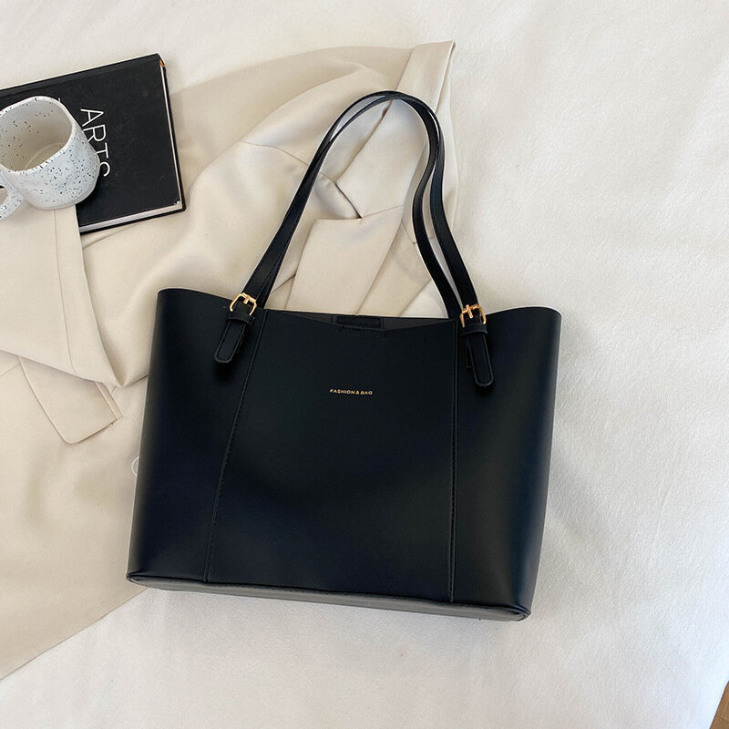 Горячая распродажа: простая и элегантная сумка для женщин, новая модная сумка 2025 года, большая вместимость, одно плечо, ручная сумка из PU