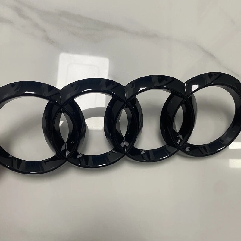 Эмблема AUDI Q3 с 4 кольцами и логотипом из АБС-пластика с прямым покрытием для капота автомобиля, передняя решетка, задняя Эмблема багажника, эмблема Q3 Sportback, аксессуары для ремонта Bright Black, Rear, Q3 Sportback