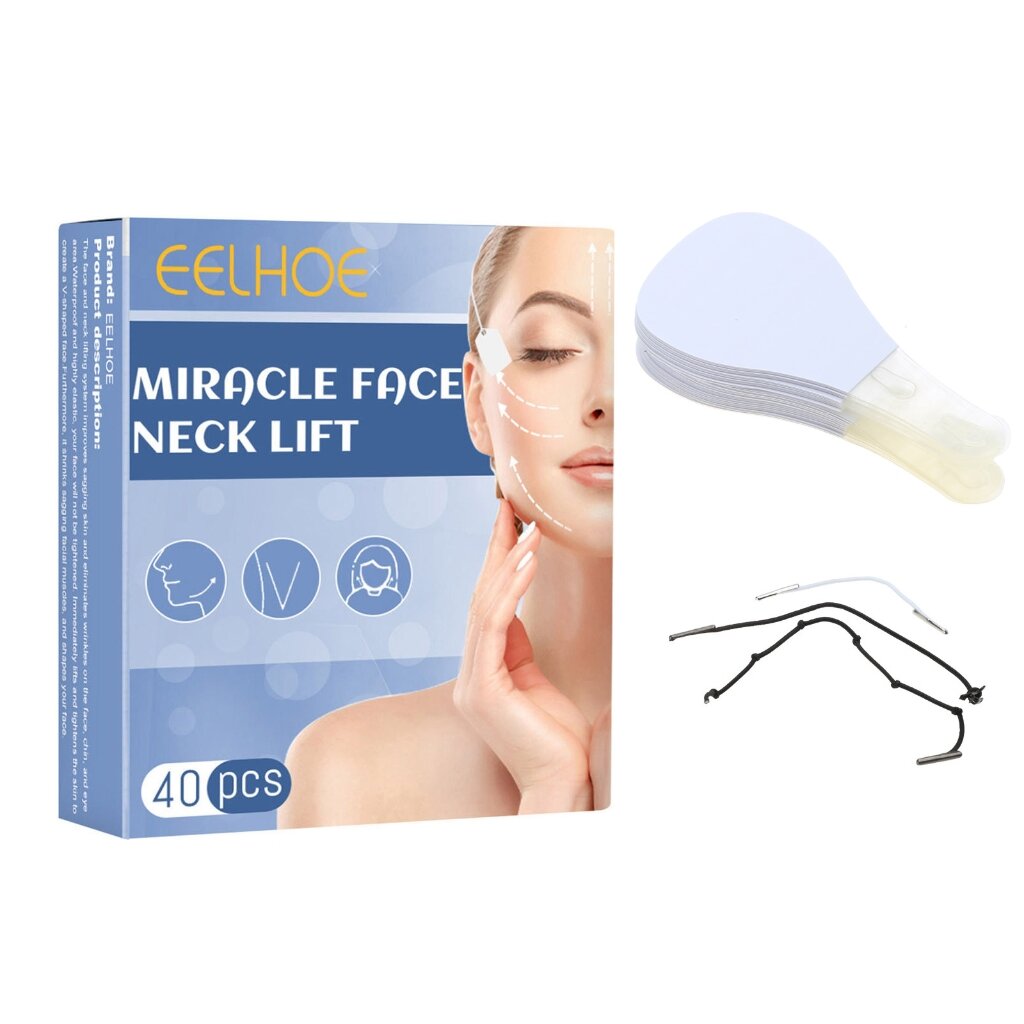 40ШТ Кинезиологическая Лента Для Лица Шеи Глаз Лифтинг Для Удаления Морщин Наклейка Против Морщин Подтяжка Лица Эластичные Пластыри