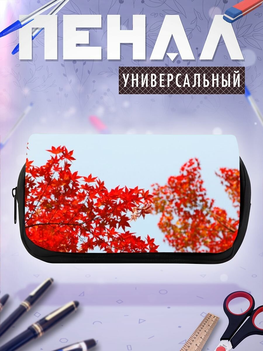 Школьный пенал красный цвет дерево