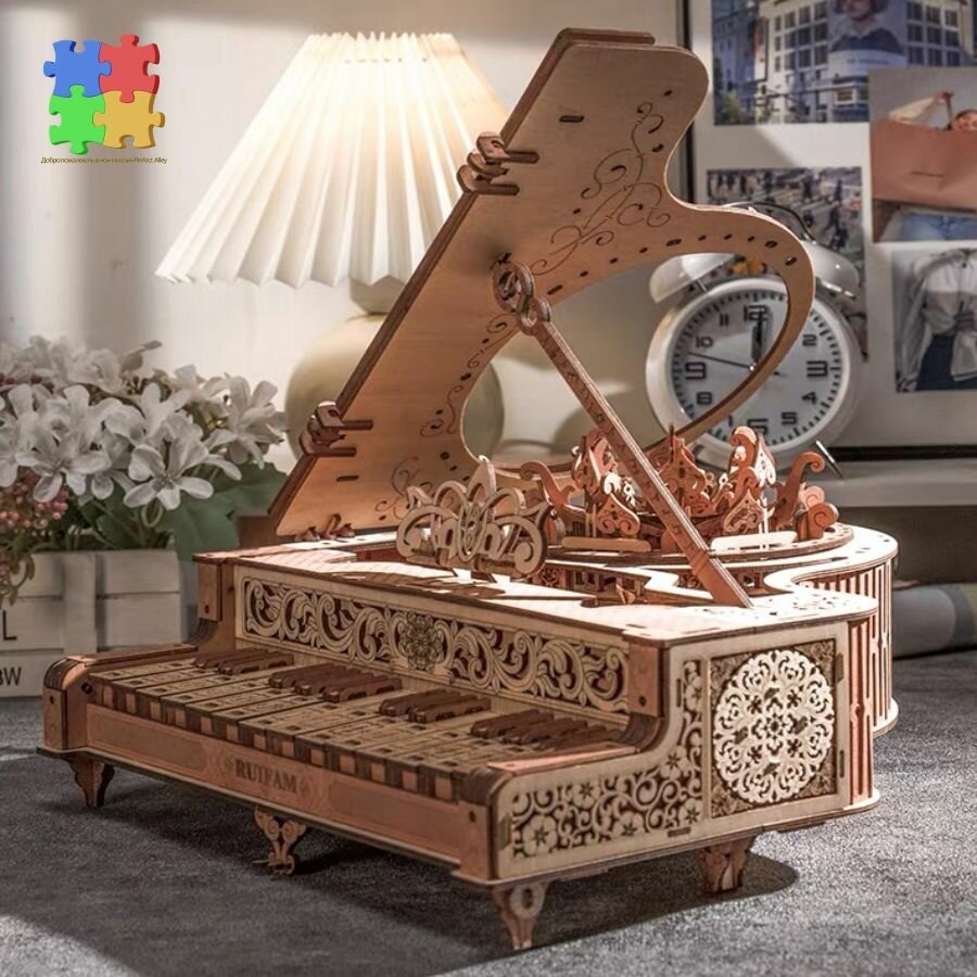 3D-пазл, Форма рояля, механическое DIY, креативный подарок, можно играть, поддерживает подключение по Bluetooth