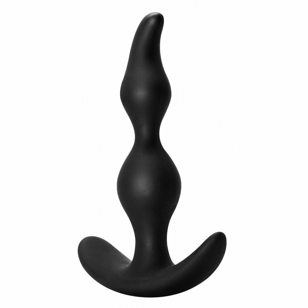 Чёрная силиконовая анальная пробка "Bent Anal Plug Black", 13 см.