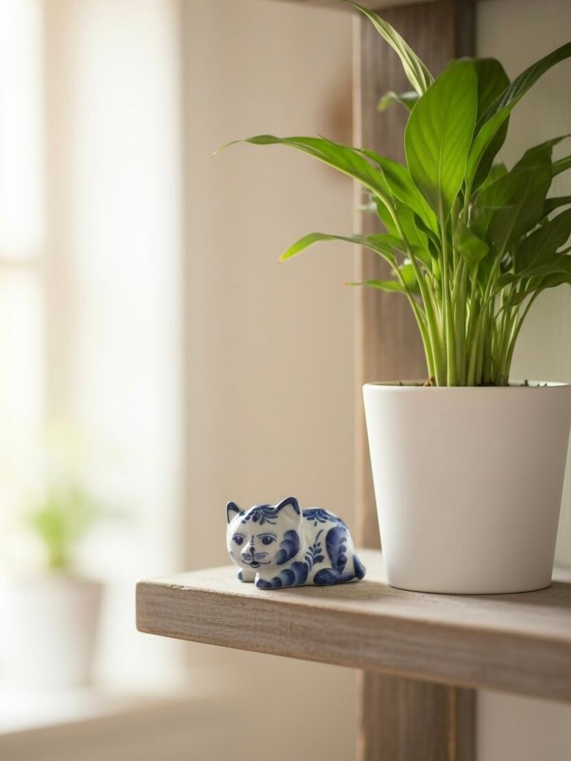 Статуэтка Китобой "Котёнок", фарфор, 5х5.5х9 см, ручная работа