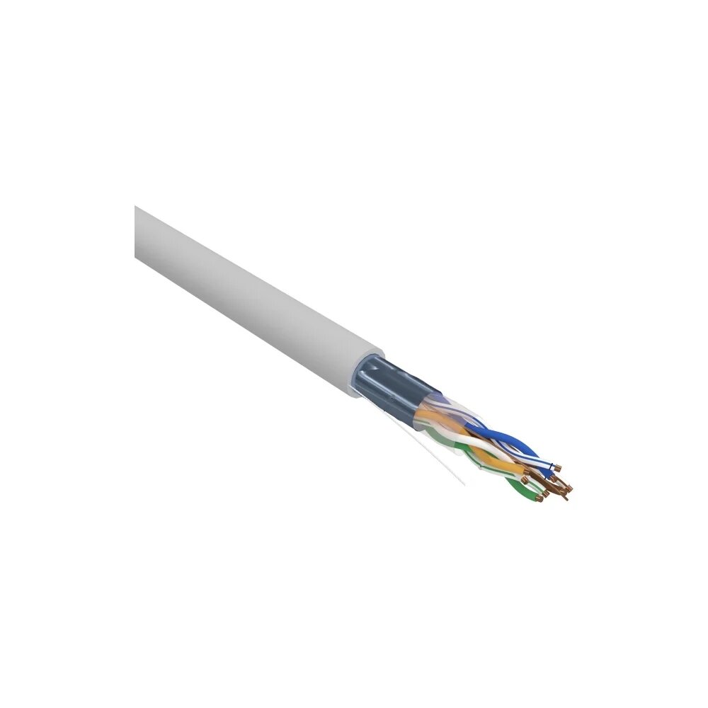 Кабель витая пара REXANT F/UTP CAT5e LSZH нг(А)-HF 4x2х0,52мм 24AWG внутренний однопроволочный серый 305м 02-0021