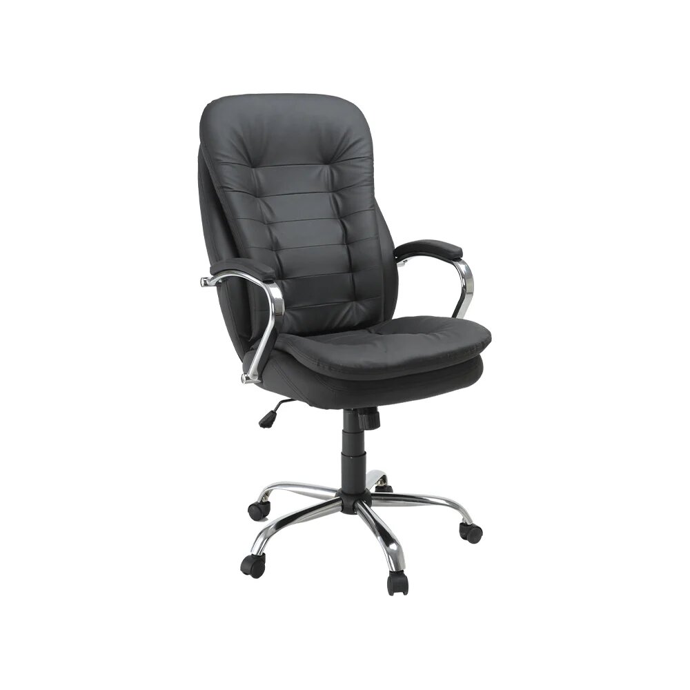 Кресло Фабрикант Пилот Люкс Кожа искусственная, DO, №350 черный, ТГ, Альфа(700)CH, CH-4, ролик 4600811939320