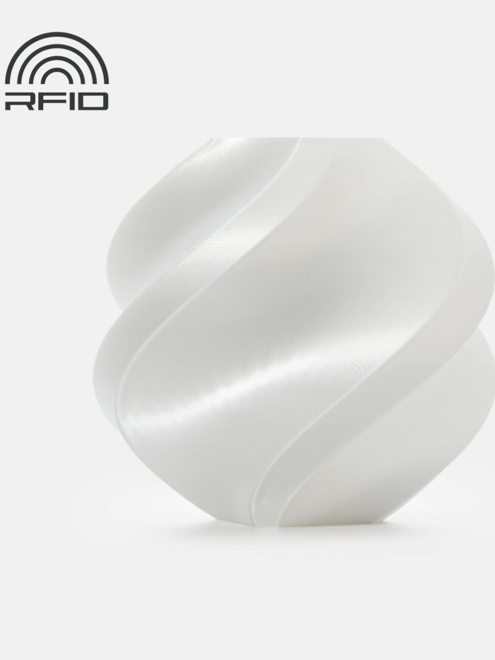 Филамент для 3д принтера Bambu Lab Pla Silk + White на катушке 1кг