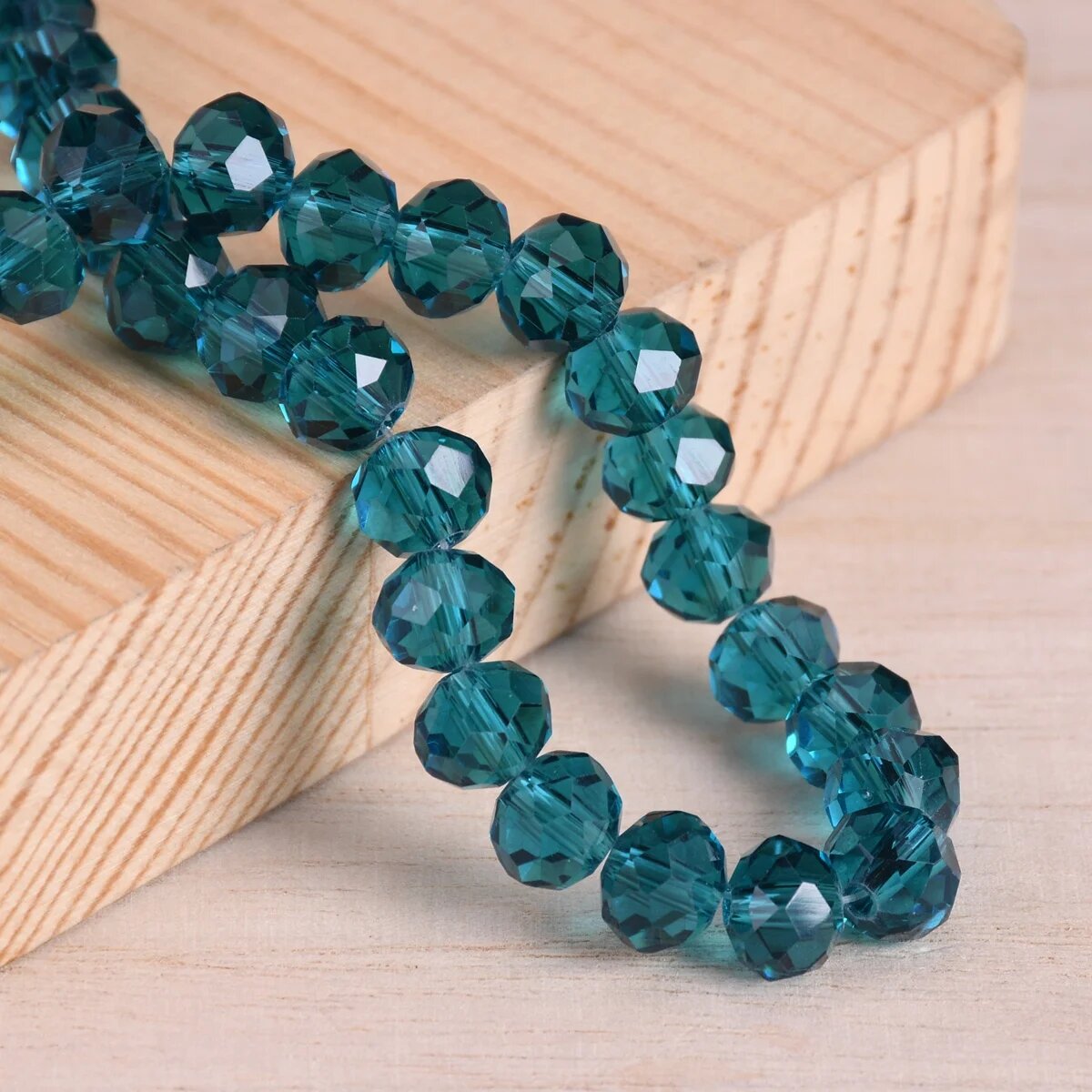 Граненая стеклянная бусина Rondelle Siancolary 3x2 мм, 4x3 мм, 4x3mm (120pcs), Синий, Peacock Blue