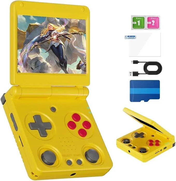 Портативная игровая консоль в стиле ретро Anbernic RG34XXSP 2025,64 ГБ 3,4-дюймовый горизонтальный экран, поддержка 5G WIFI и BT4.2