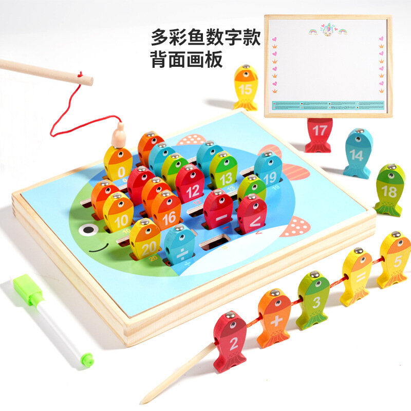 Детская деревянная доска для рисования 9-в-1, многофункциональная, с ловлей насекомых, головоломкой, арифметикой, доской для рисования, настольной игрой, образовательной игрушкой для детей