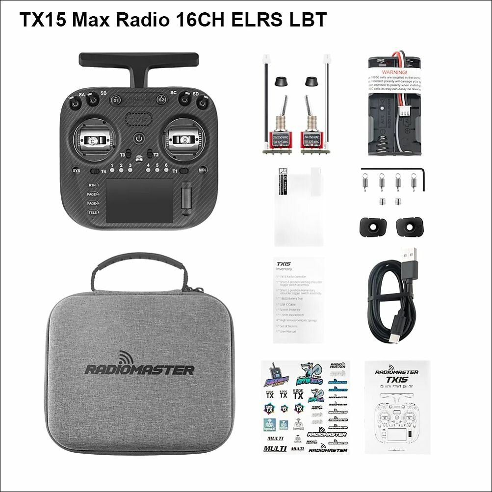 Радиоуправляемый контроллер RadioMaster Boxer MAX 16CH AG01 2.4GHz 6.6-8.4V с поддержкой
