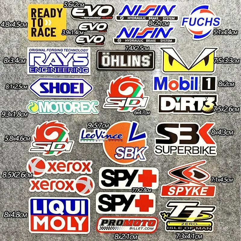 1 комплект мотоциклетных светоотражающих наклеек, наклейки на гоночный шлем, виниловые графические украшения, фирменные логотипы