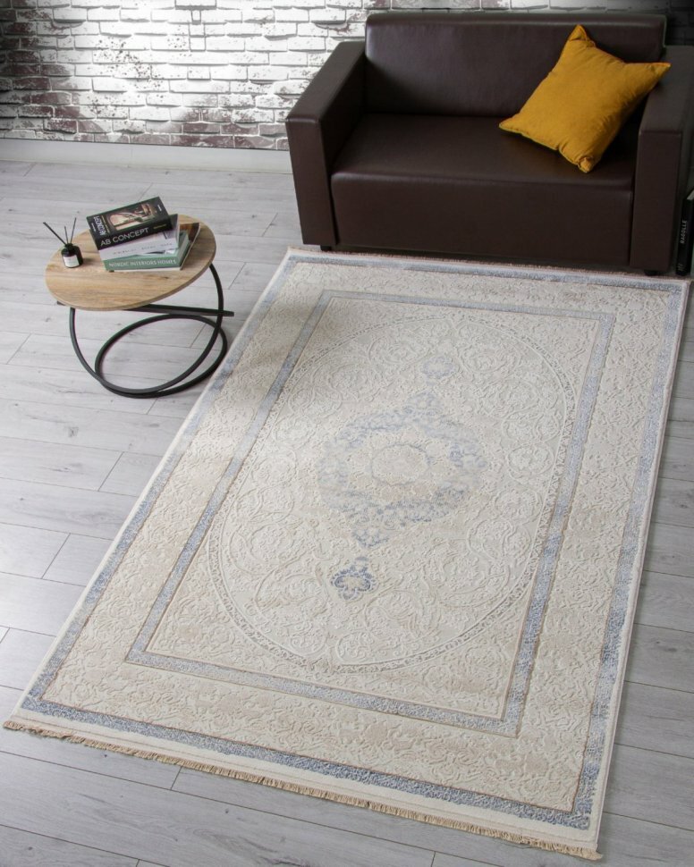 Ковер 30950D - CREAM / CREAM - Прямоугольник - коллекция JASMINE (1.6 х 2.3 м)