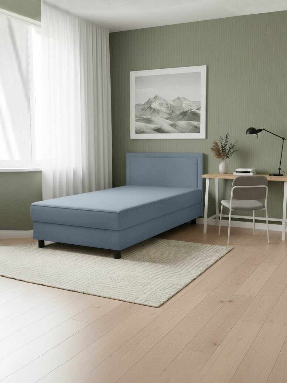 Тахта Прима фокус- мебельная фабрика 90х200х86 см велюр серый матовый