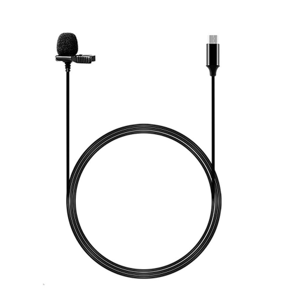 Мини портативный лавальный конденсаторный микрофон клешень 1.5м проводной для телефона с интерфейсом IOS, 3.5мм, Type-C (выбор), черный, пластик, диапазон частот 100Hz-16KHz, чувствительность -30dB±1dB, длина кабеля 1.5м, SNR >60dB, импеданс ≤2.2kΩ,