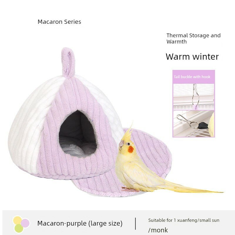 Гнездо для попугаев на осень и зиму, для неразлучников, макаконьих попугаев, теплый зимний домик, специальное хлопковое