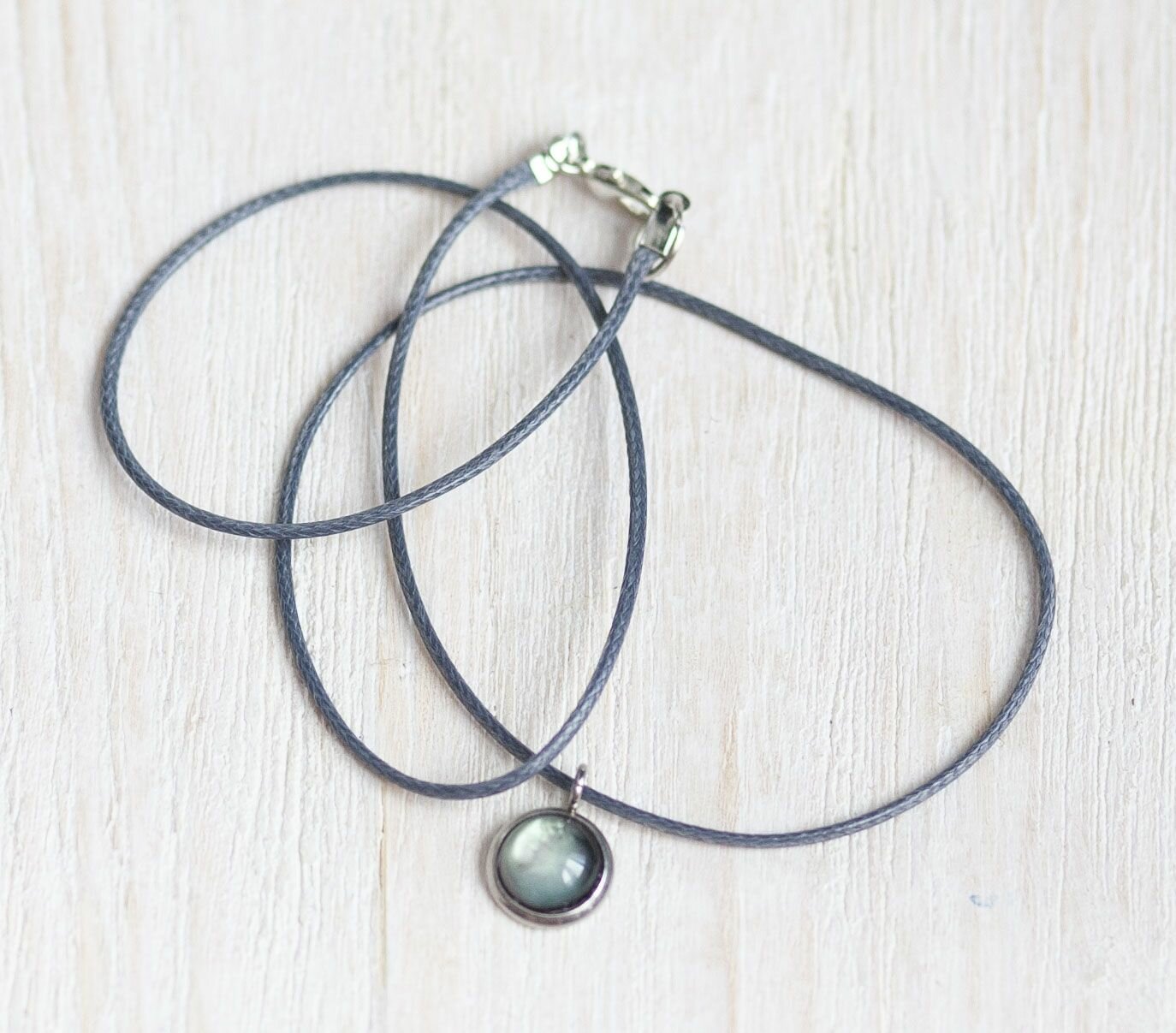 Кулон подвеска круглая, акриловая "Перламутр" 8 мм