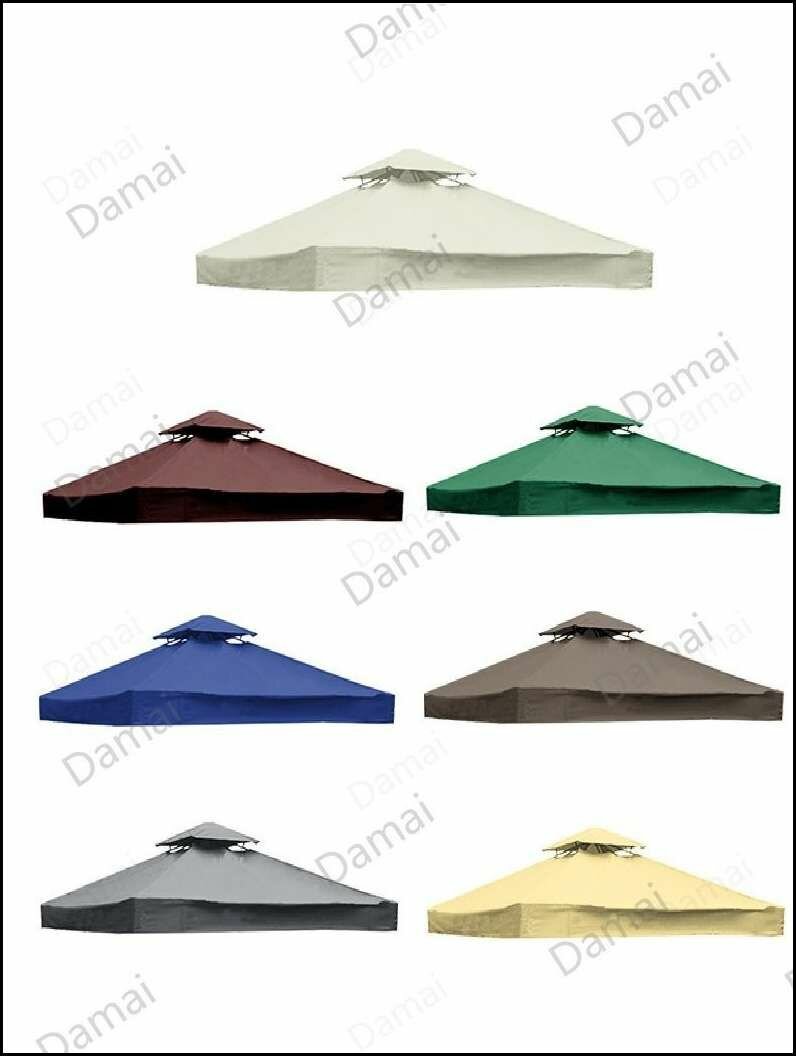 Уличный тент с двойным верхом 3х3м для беседки11