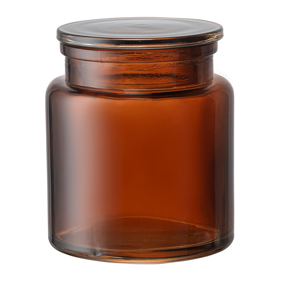 Банка для хранения Amber стеклянная для ванной темно-янтарная Bergenson Bjorn Bath BB0001036