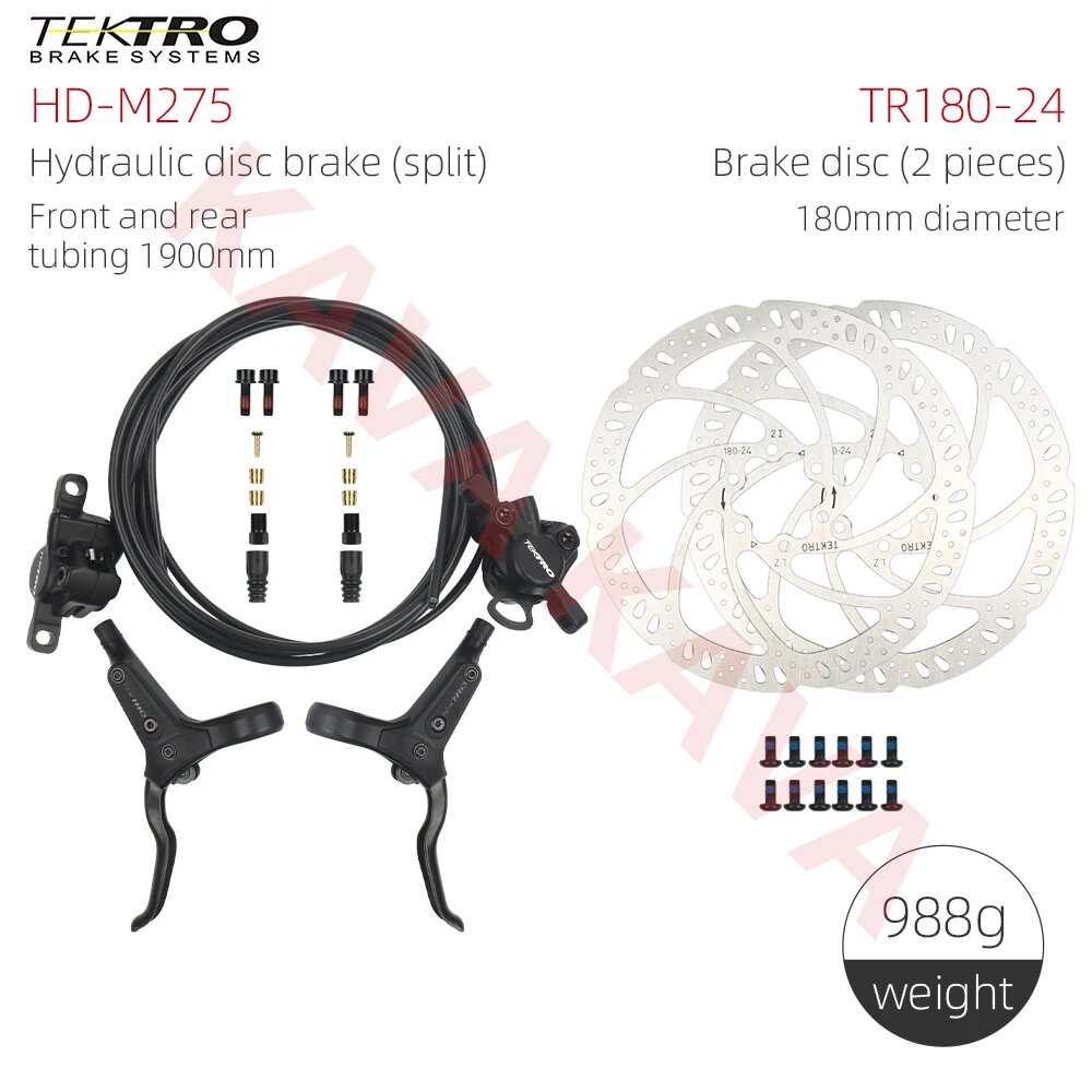 TEKTRO HD-M275 Гидравлические дисковые тормоза черные 1900 мм HD-M275 180mm
