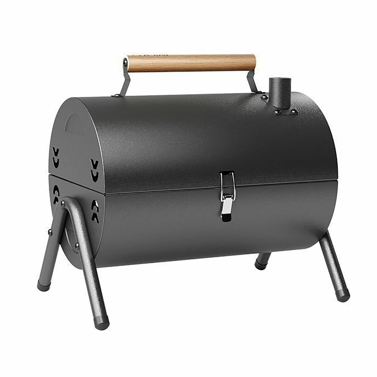 Портативный угольный гриль, двусторонний мини-гриль-коптильня