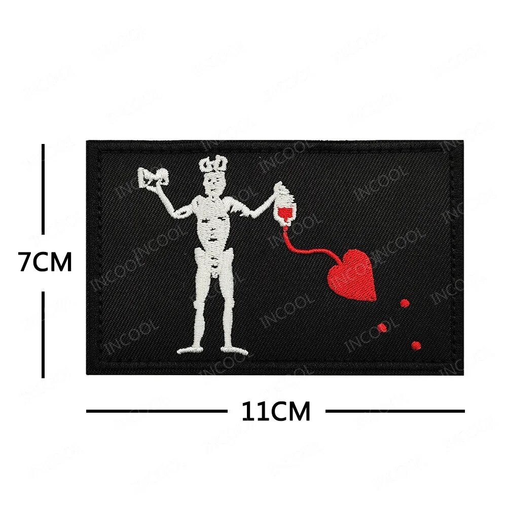 Светоотражающие вышитые патчи "Черная Борода" 8 Embroidered 11X7CM