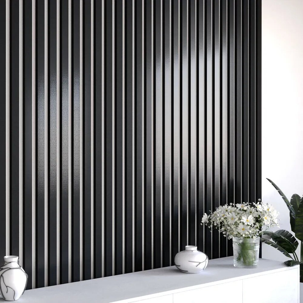 Интерьерная рейка BLACK BRILLIANT 16*40*2800 МДФ - 5 шт