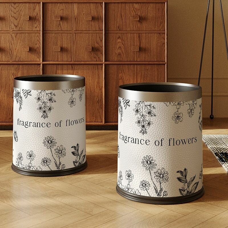 Кожаное мусорное ведро для мусора, дорогая бытовая гостиная, легкая роскошь объемом 10 литров