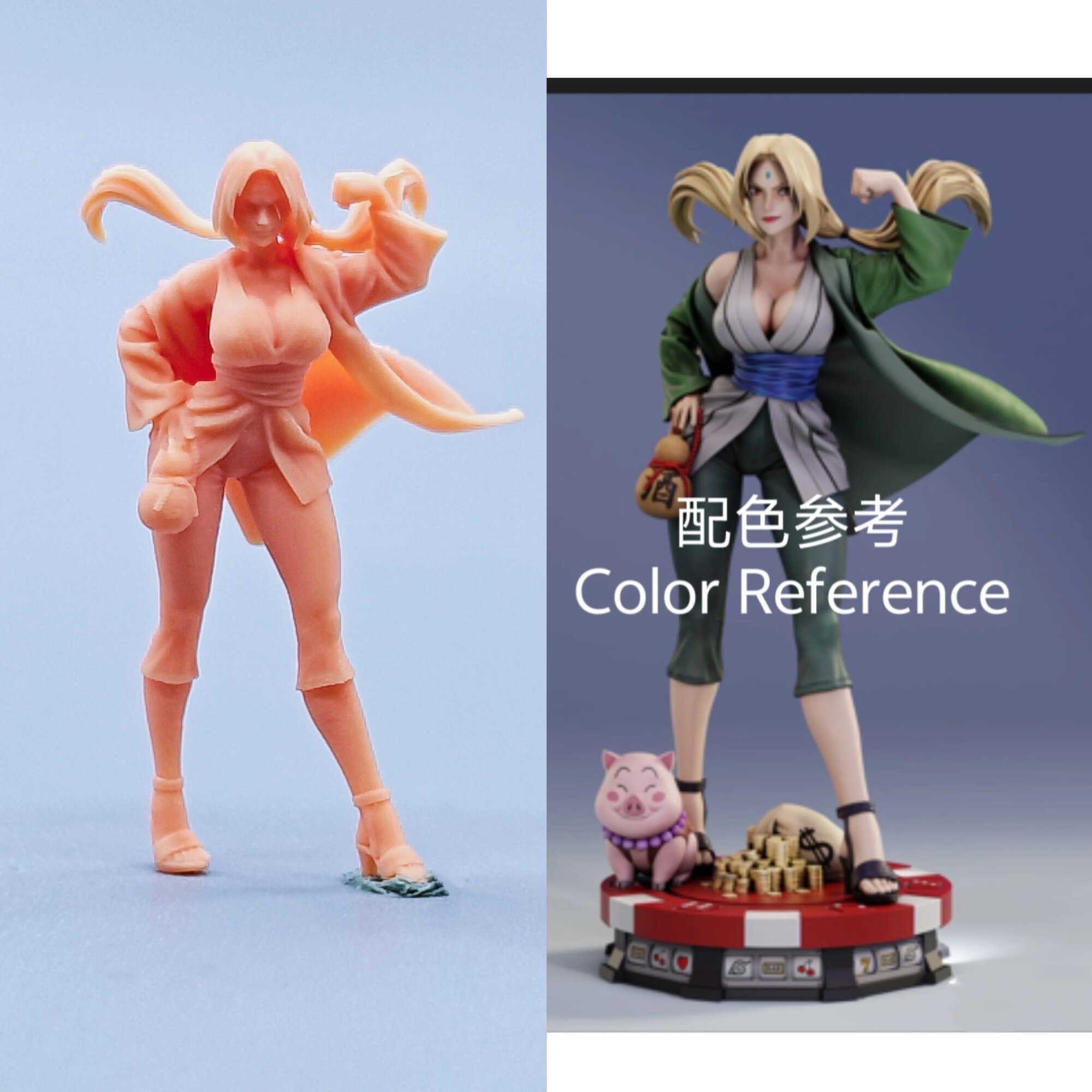 Масштабная модель 1/64, фигурка из смолы, миниатюра Тсунаде без окраски, для диорамы, раскрашенная вручную C418