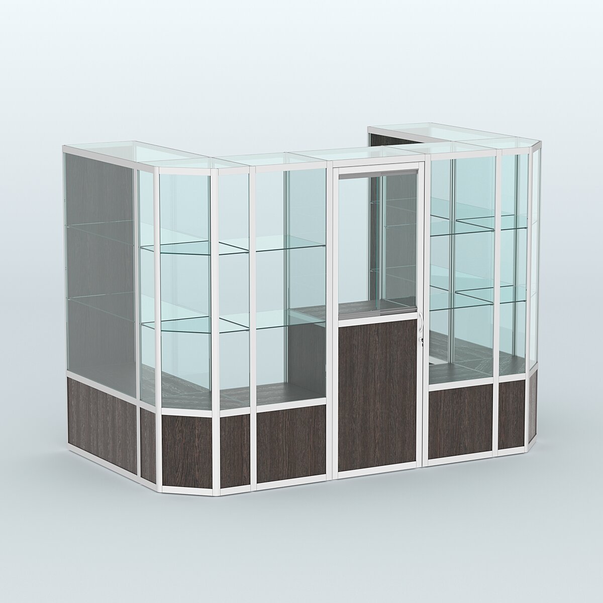 Павильон из профиля пристенный №6в (4,05 кв. м), Дуб Венге