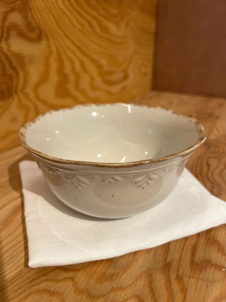 Пиала глубокая "Мотив. Солнце", бежевый, орнамент, 15 см, Дымов Керамика