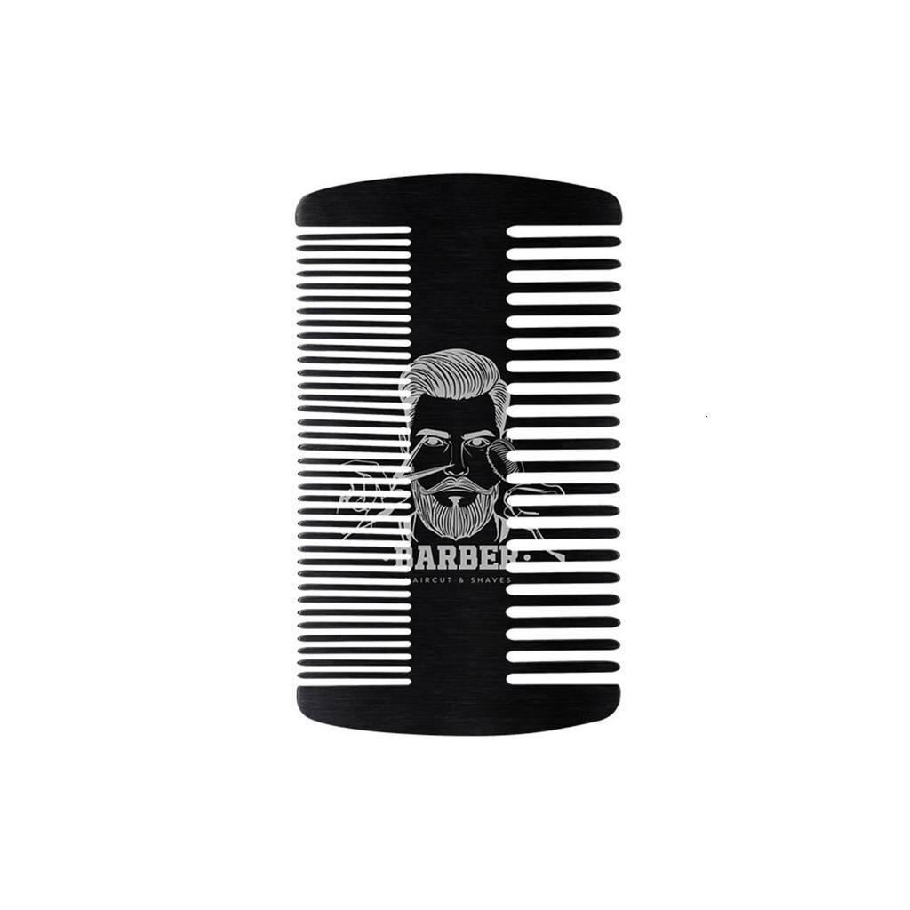 Компактный стальной гребень для бороды, Черный