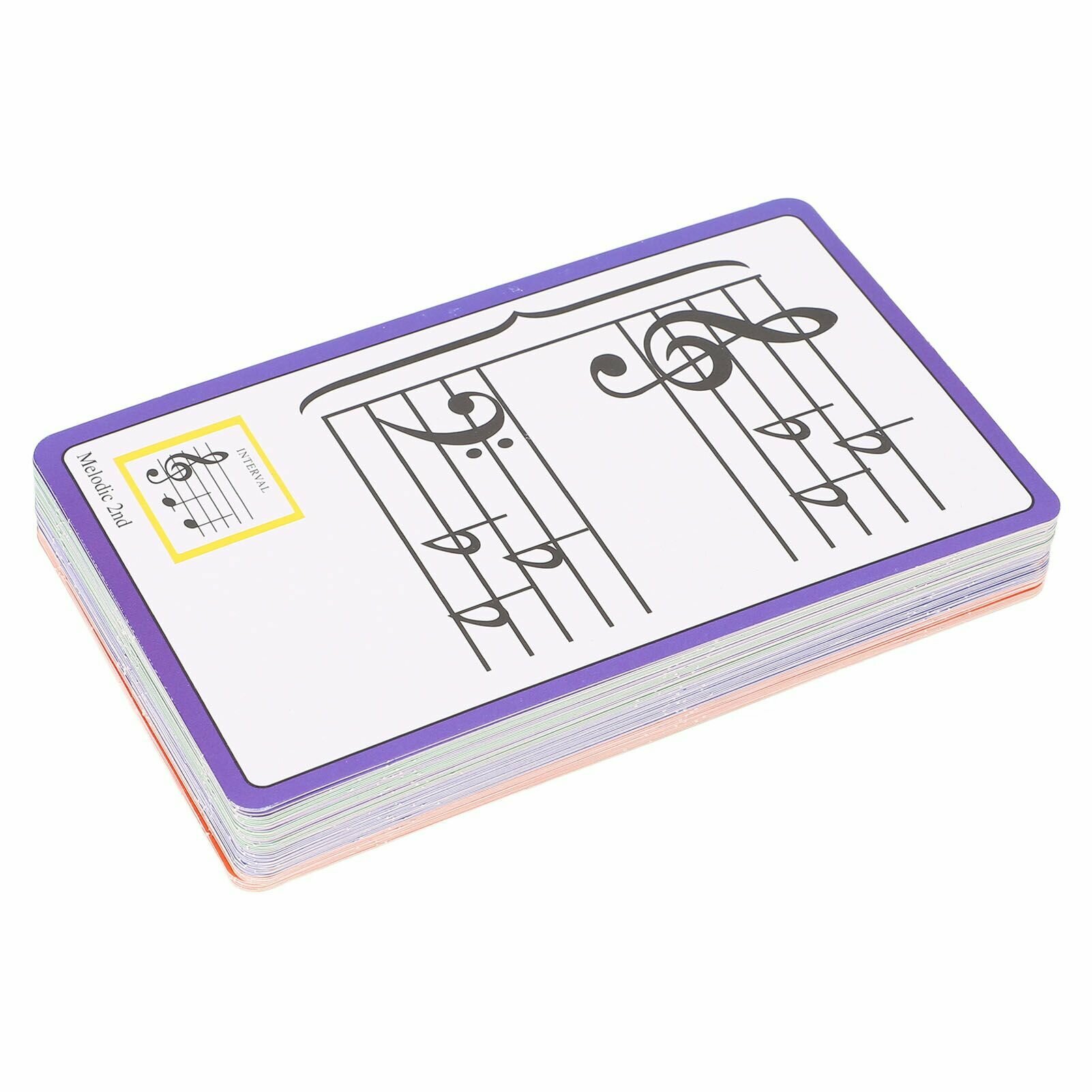 50 цветных двусторонних карточек с нотами фортепиано для изучения теории музыки и распознавания нот
