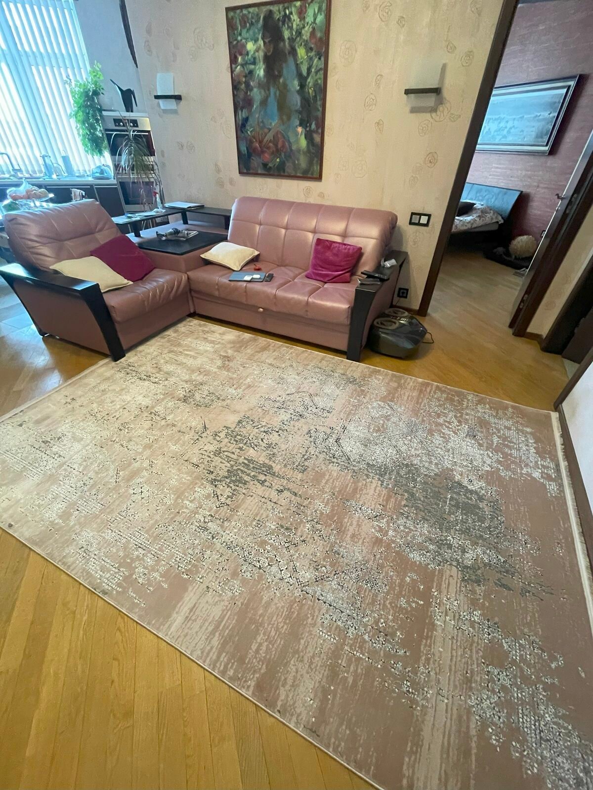 Ковер высокоплотный PREMIUM-коллекции иранский дизайнерский, на пол в спальню, гостиную, 2 на 3 м, шёлк и хлопок, шёлковый отлив, размер 200 х 300 см