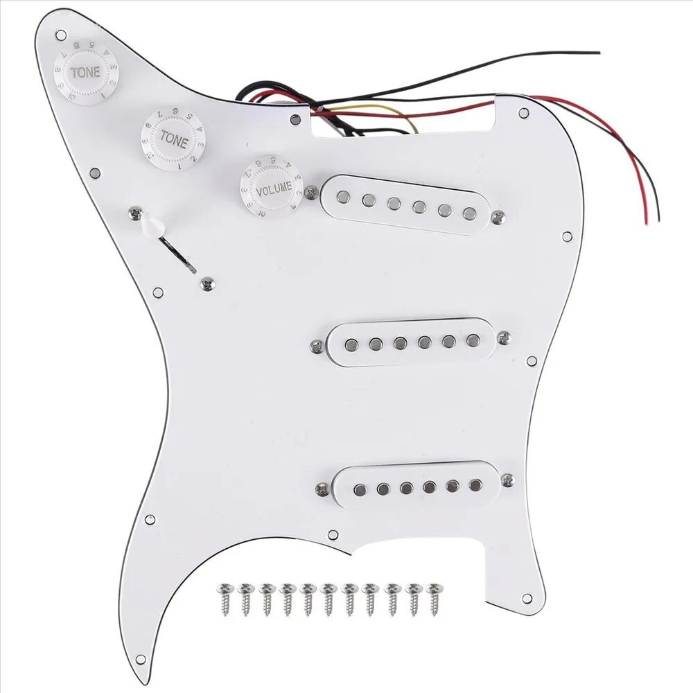 Пикап с одной катушкой SSS Электрогитара предустановленной накладкой Scratch Plate Strat 11 отверстий 3 слоя для гитары SQ