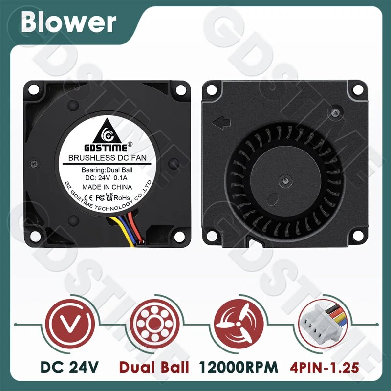 Gdstime GDB4010 Бесщеточный вентилятор для 3D-принтеров 1Pc 4010 Blower, 24V Ball 4P 12000RPM